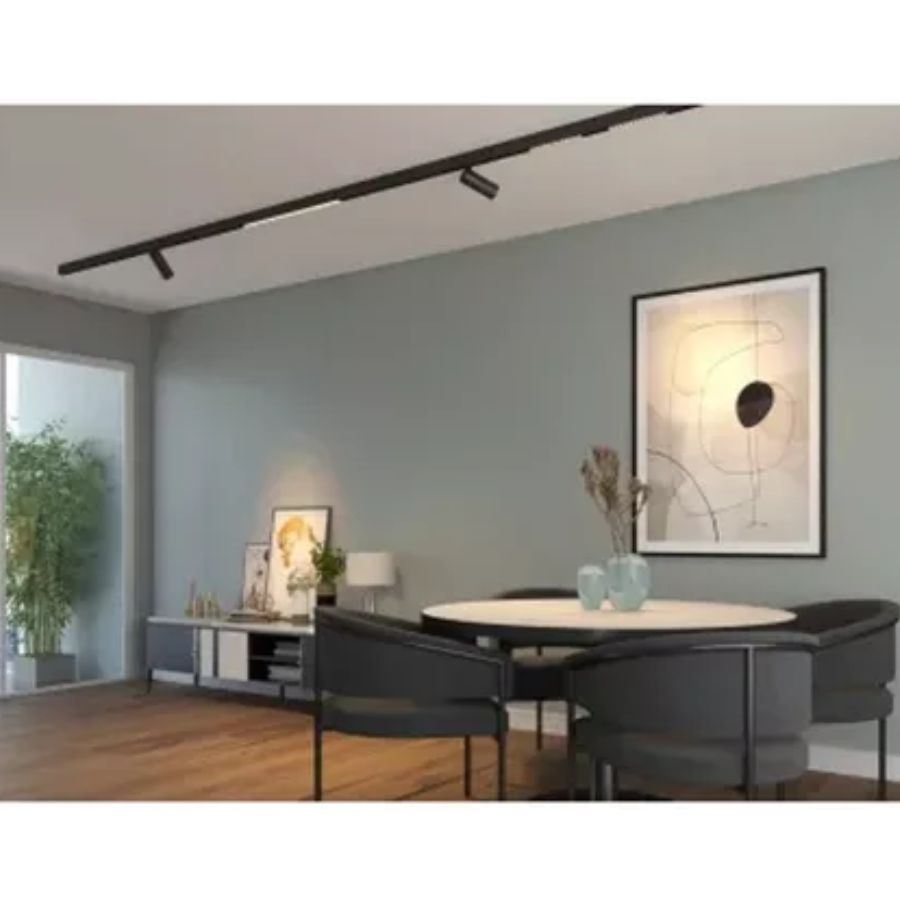 Trilho Eletrificado Magnético Sobrepor, Gaya, 1 metro, Preto | Casa Sul